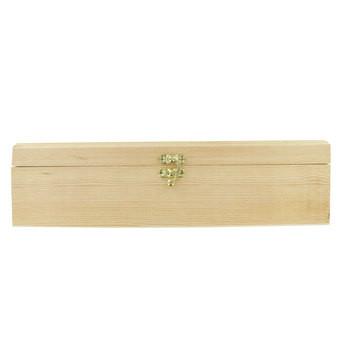 Unfinished Wooden Rectangle Box with Clasp, 13.5"x4.2"x3.8" – BCandle