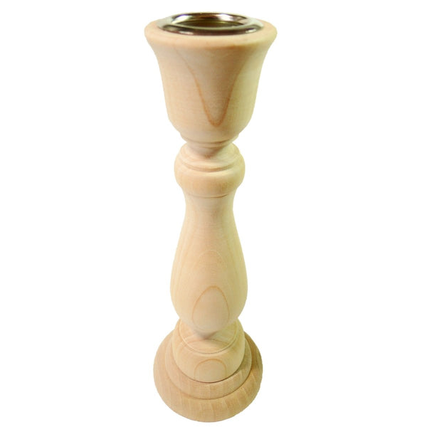 Wooden Candlestick, 7 Inch Tall, With Nickle Inserts – BCANDLE